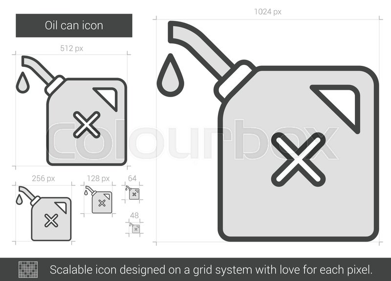 Oil can vector line icon isolated on ... | Stock vector | Colourbox