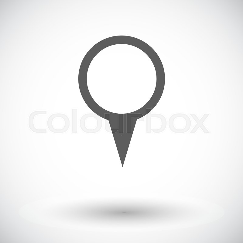 Map pointer. Single flat icon on white ... | Stock vector | Colourbox