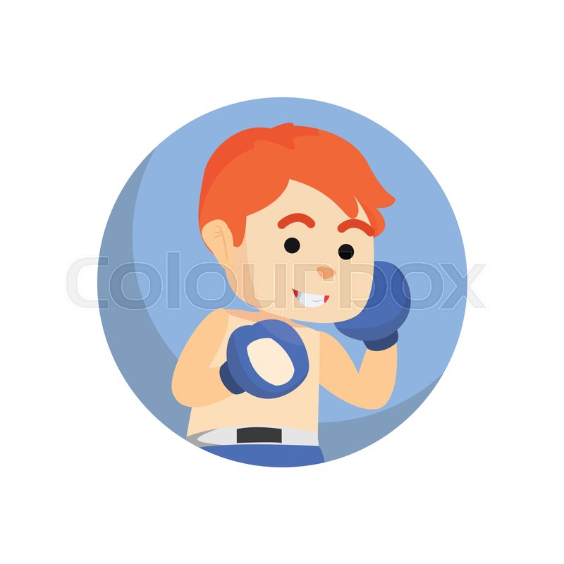 Boy using boxer costume | Stock vector | Colourbox