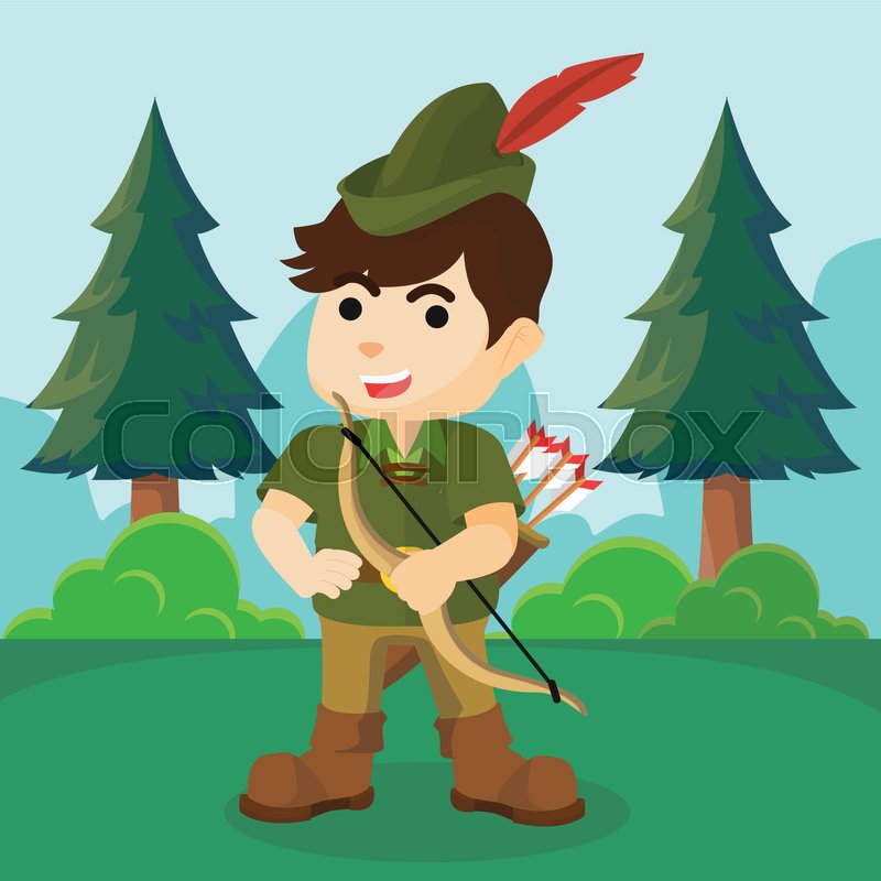 Boy using robin hood uniform | Stock vector | Colourbox