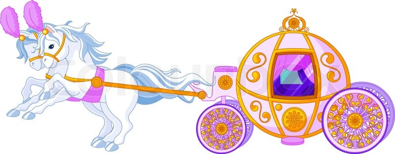 Beautiful fairytale pink carriage | Stock vector | Colourbox
