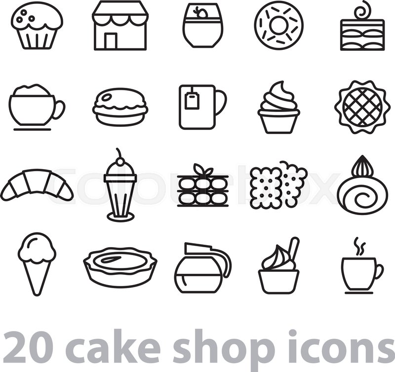Cake shop icons collection | Stock vector | Colourbox