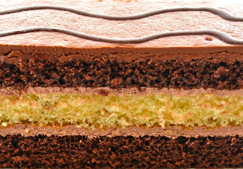 A chocolate fudge layer cake , close up | Stock image | Colourbox