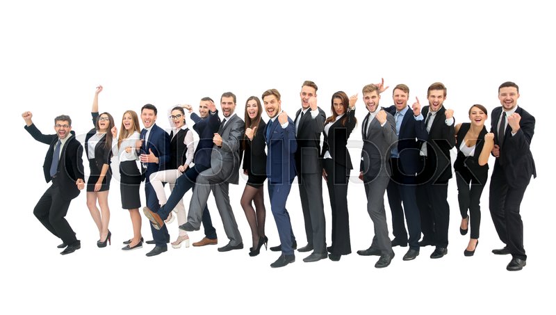 Group of jubilant business people ... | Stock image | Colourbox