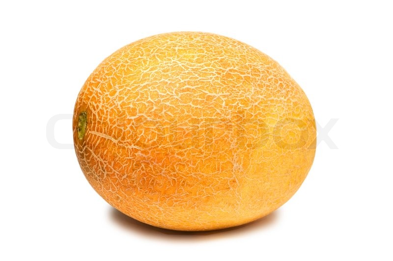 Yellow melon isolated on the white ... | Stock image | Colourbox