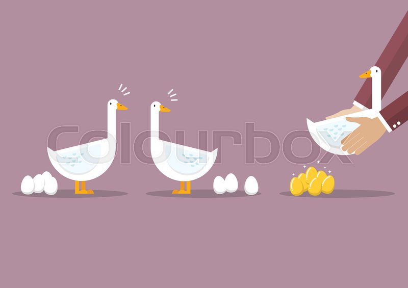 Businessman carrying special goose ... | Stock vector | Colourbox