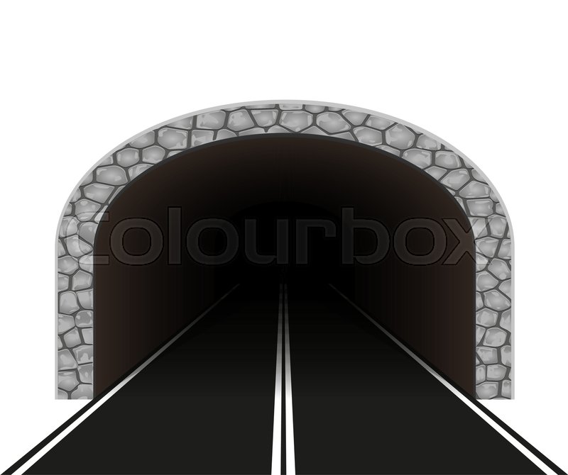 Automobile Road Tunnel Vector Stock Vector Colourbox