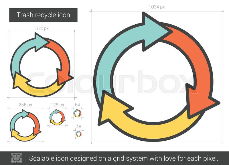 Trash recycle vector line icon ... | Stock vector | Colourbox