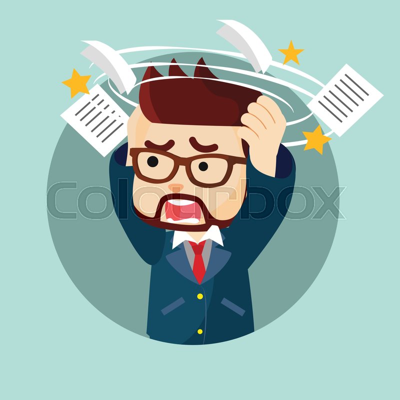 Business man stressed with work | Stock vector | Colourbox