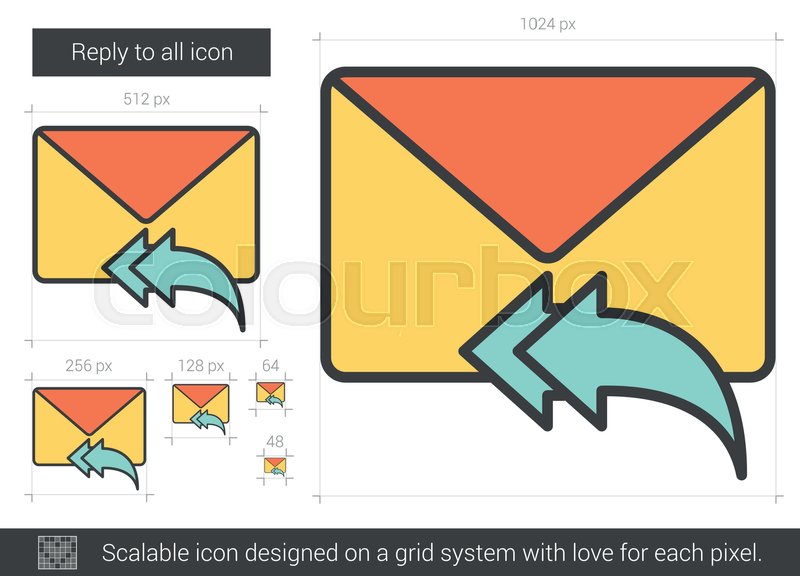 Reply to all vector line icon isolated ... | Stock vector | Colourbox