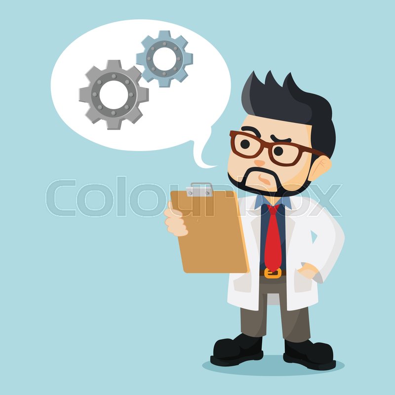 Scientist Cartoon Thinking