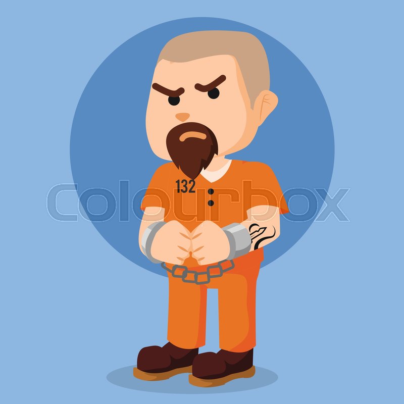 Convict in chain illustration design | Stock vector | Colourbox