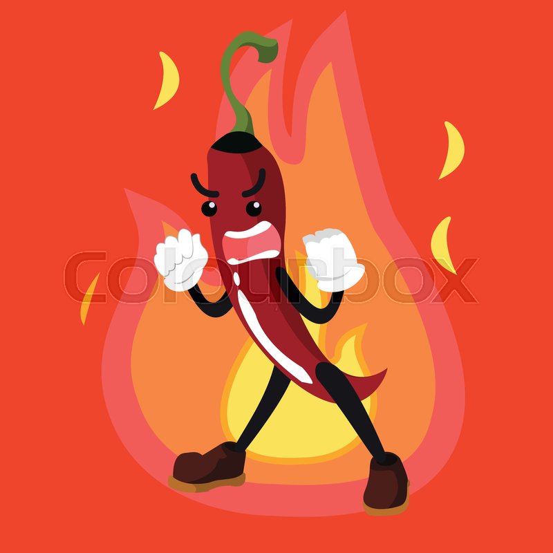 Chili man angry illustration design | Stock vector | Colourbox