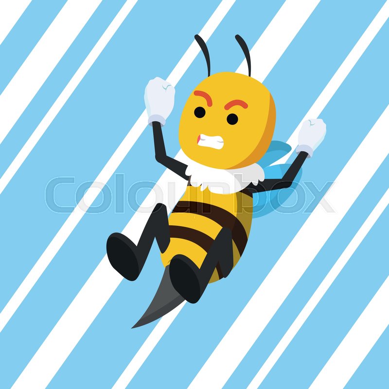 Bee stinging vector illustration ... | Stock vector | Colourbox