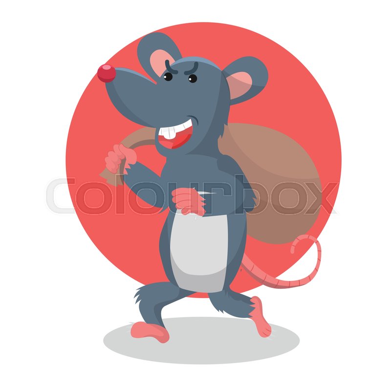 Mouse stealing and running | Stock vector | Colourbox