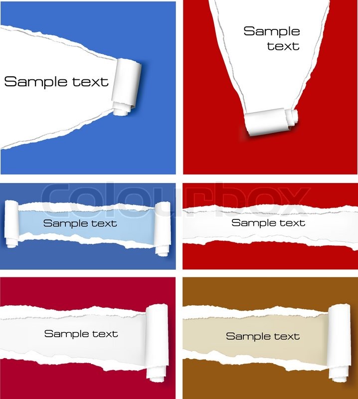 Set of ripped colorful paper ... | Stock vector | Colourbox
