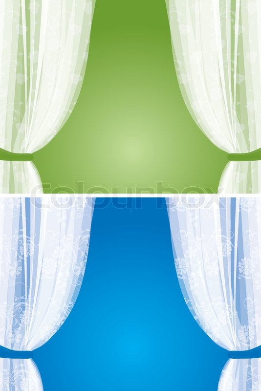 Vector curtain with floral pattern, ... | Stock vector | Colourbox