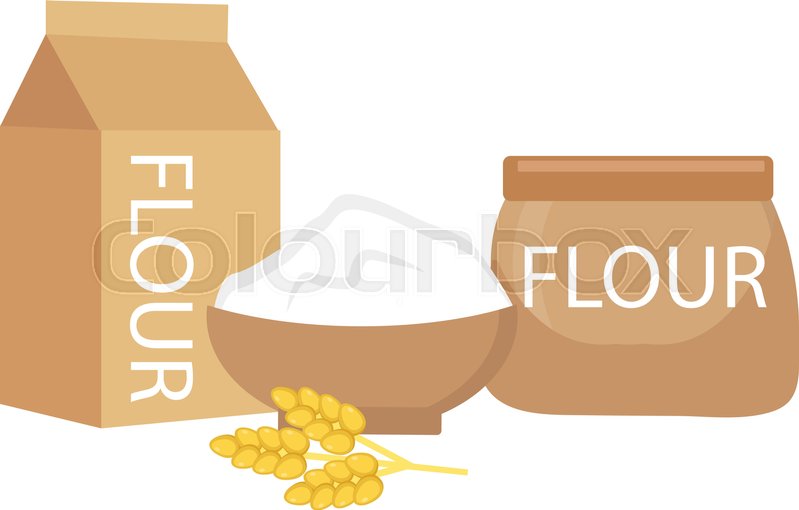 Flour set, flat style. Flour is ... | Stock vector | Colourbox