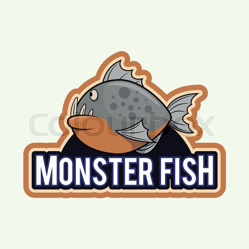 Monster fish illustration design ... | Stock vector | Colourbox