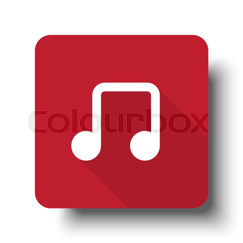 Flat Notes web icon on red button with ... | Stock vector | Colourbox