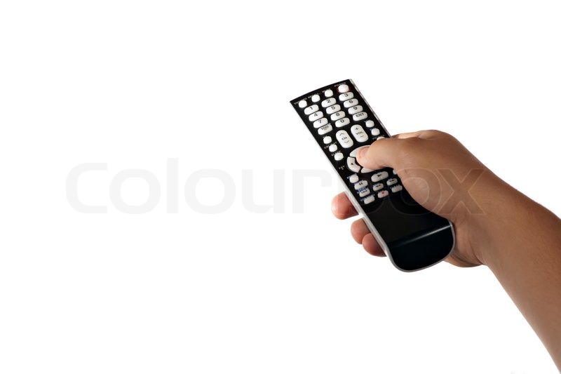 A hand holding a remote control ... | Stock image | Colourbox