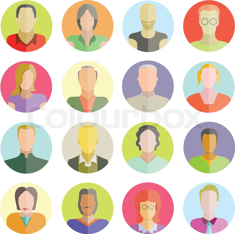 People icons, flat icons | Stock vector | Colourbox