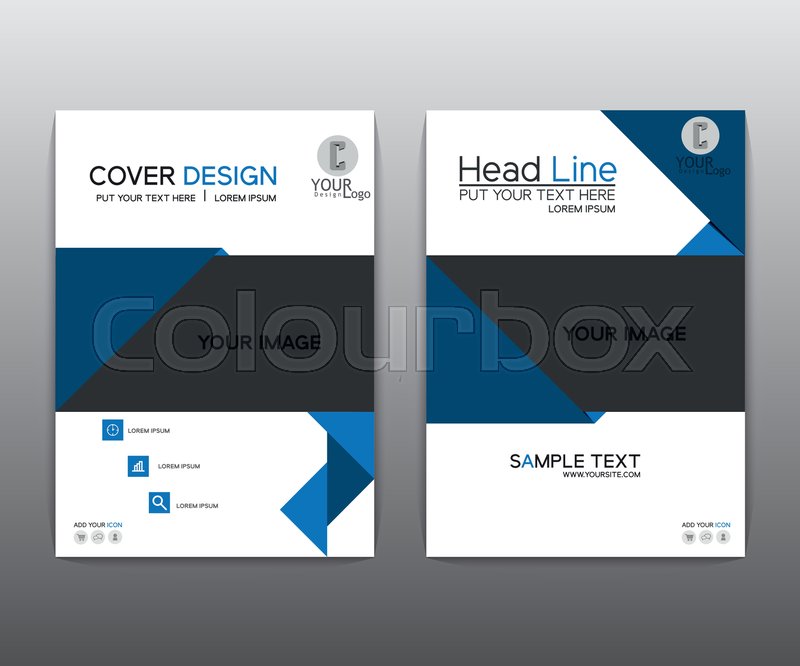 Brochure. Blue black elegant Vector ... | Stock vector | Colourbox