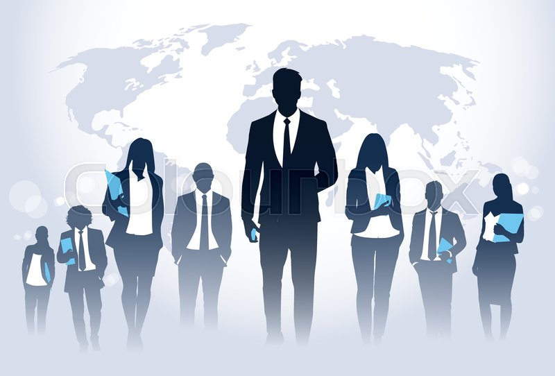 Business People Blue Silhouette