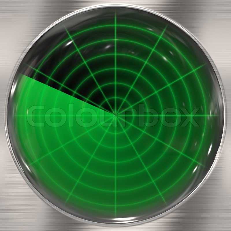 Illustration of a radar screen - blips ... | Stock image | Colourbox