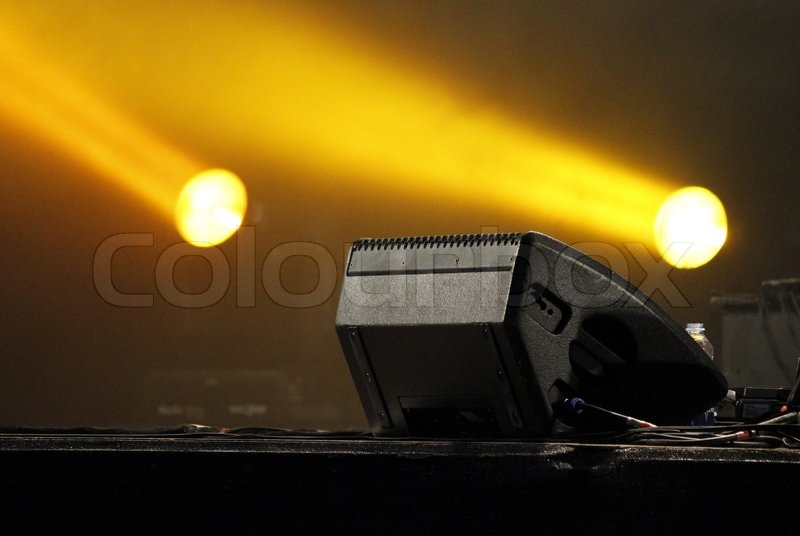 Yellow concert spotlights | Stock image | Colourbox