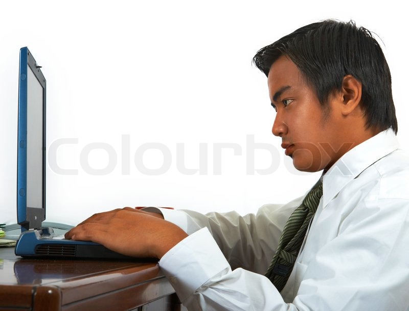 Man At His Desk In His Office Working ... | Stock image | Colourbox