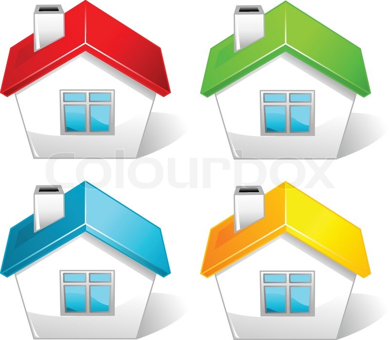 Reihe von farbigen Haus-icons | Stock-Vektor | Colourbox
