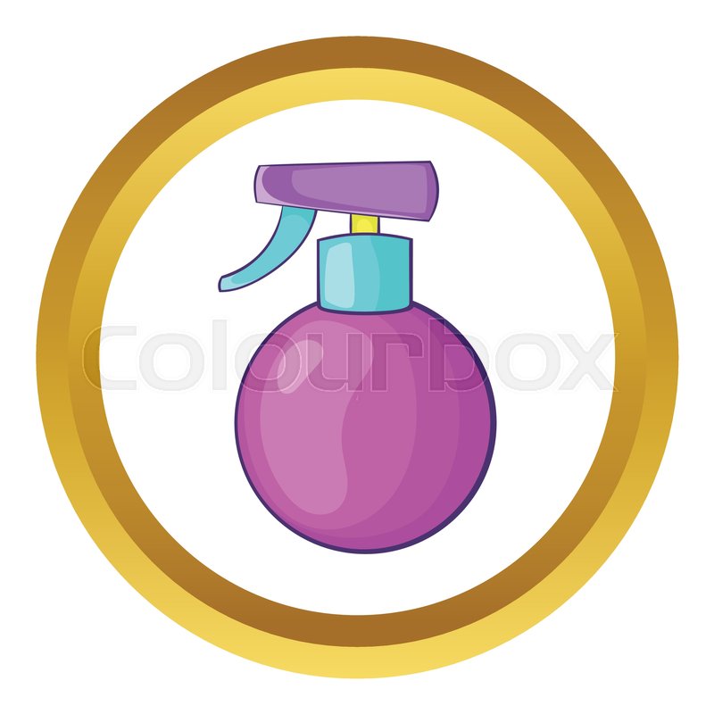Spray vector icon in golden circle, ... | Stock vector | Colourbox