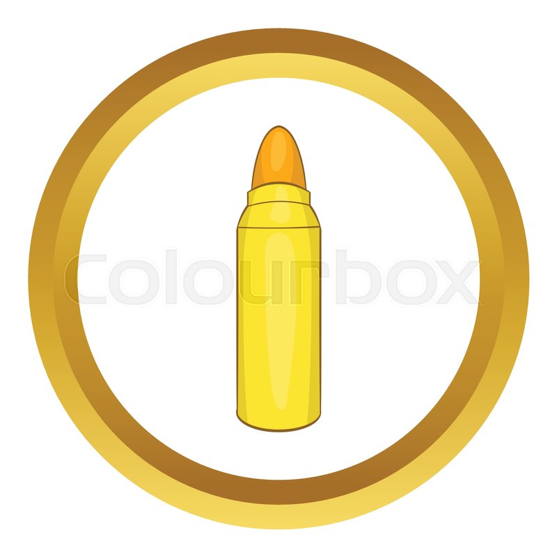 Vector icon in golden circle, cartoon ... | Stock vector | Colourbox