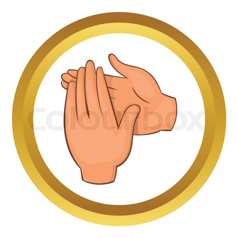 Applause vector icon in golden circle, ... | Stock vector | Colourbox