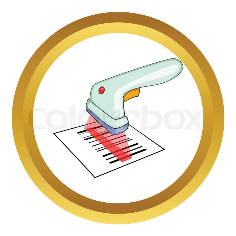 Scanner vector icon in golden circle, ... | Stock vector | Colourbox