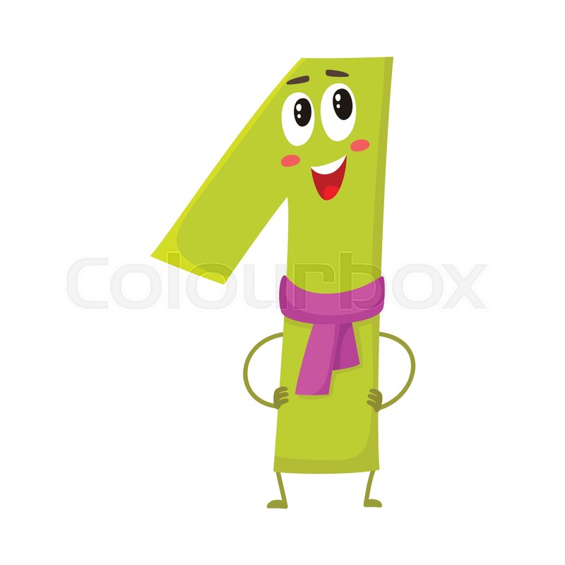 Cute and funny colorful 1 number ... | Stock vector | Colourbox