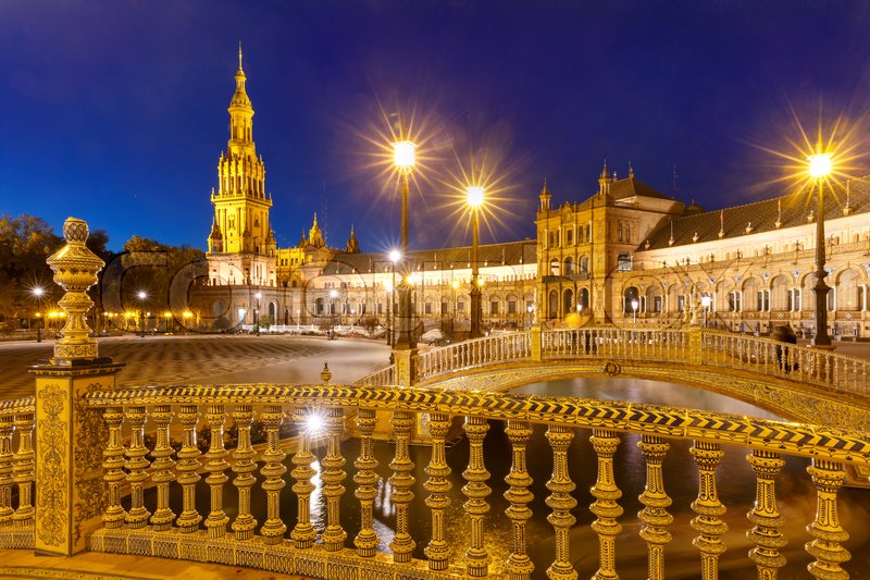 Seville Spain At Night