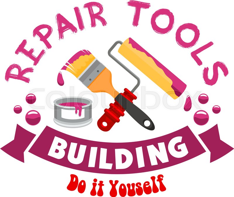 Repair and home construction sign, ... | Stock vector | Colourbox