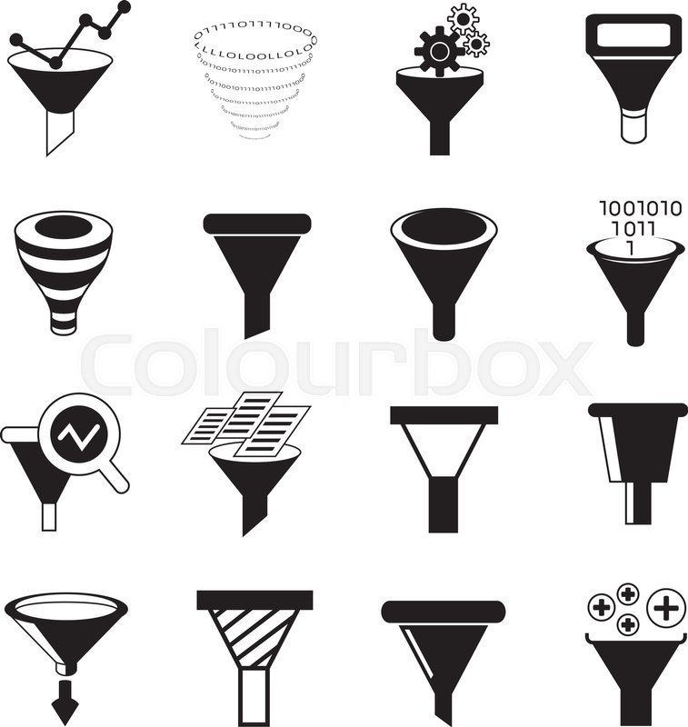 Filter icons, funnel icons | Stock vector | Colourbox