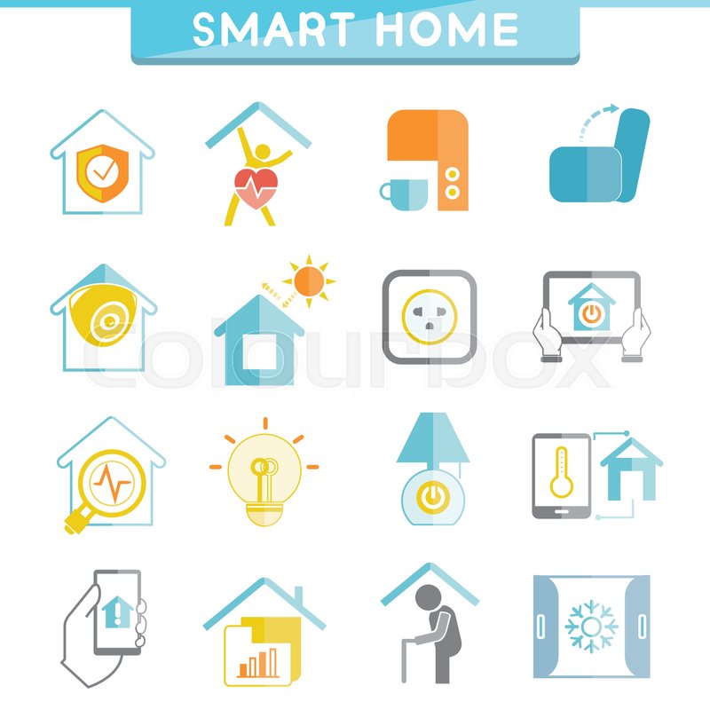 Smart home and home automation icons | Stock vector | Colourbox