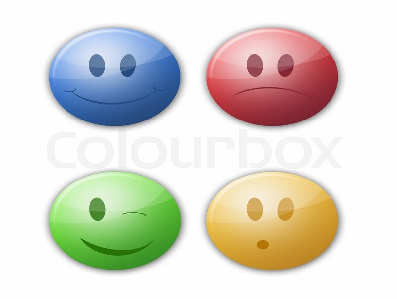 Smiley close up isoliert auf weißem ... | Stock Bild | Colourbox