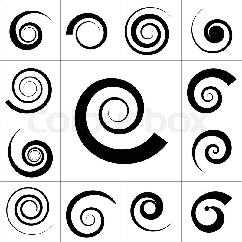 Collection of spiral vector elements. ... | Stock vector | Colourbox