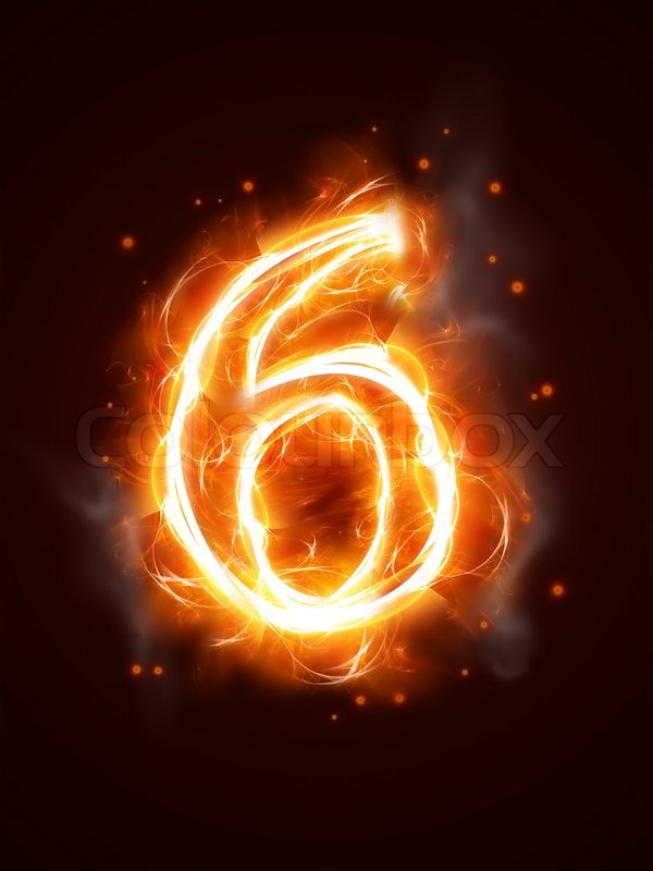 Fiery number 6 - one of the collection | Stock Photo | Colourbox
