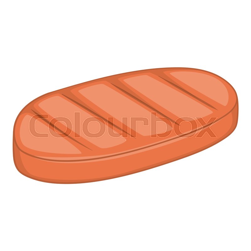 Meat cutlet icon. Cartoon illustration ... | Stock vector | Colourbox
