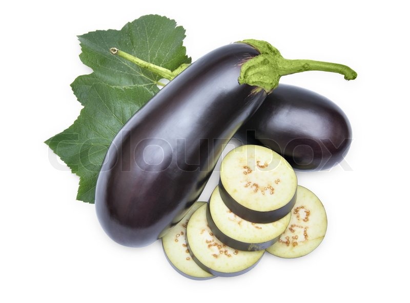 Ripe aubergine vegetable isolated on ... | Stock image | Colourbox