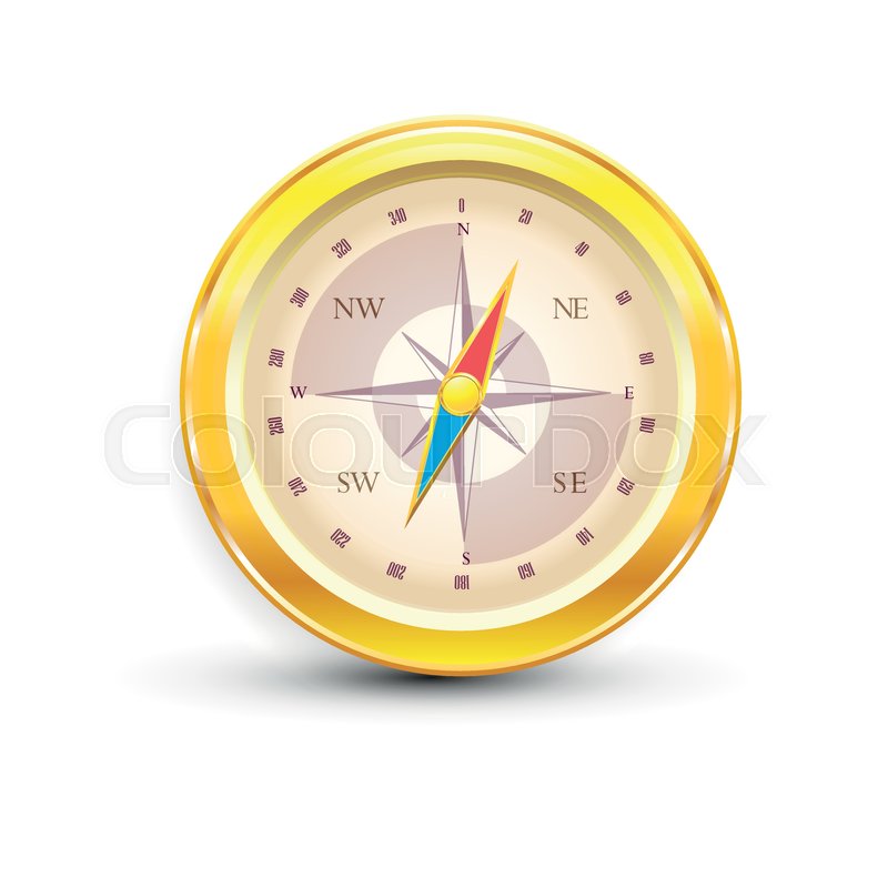 Compass gold | Stock vector | Colourbox
