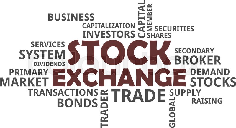 A word cloud of stock exchange related ... | Stock vector | Colourbox