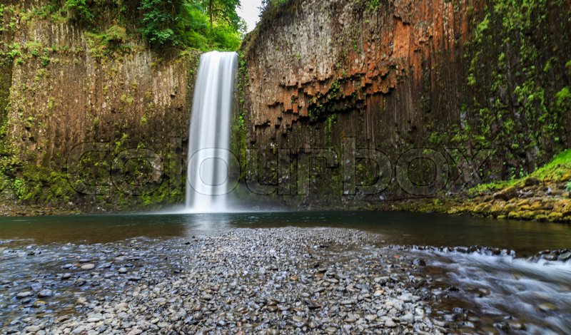 Beautiful, natural, volcanic waterfall ... | Stock image | Colourbox