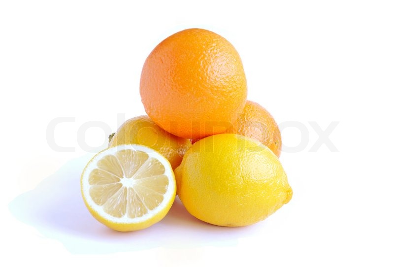 Orange frugt , citron og lille lap af ... | Stock foto | Colourbox